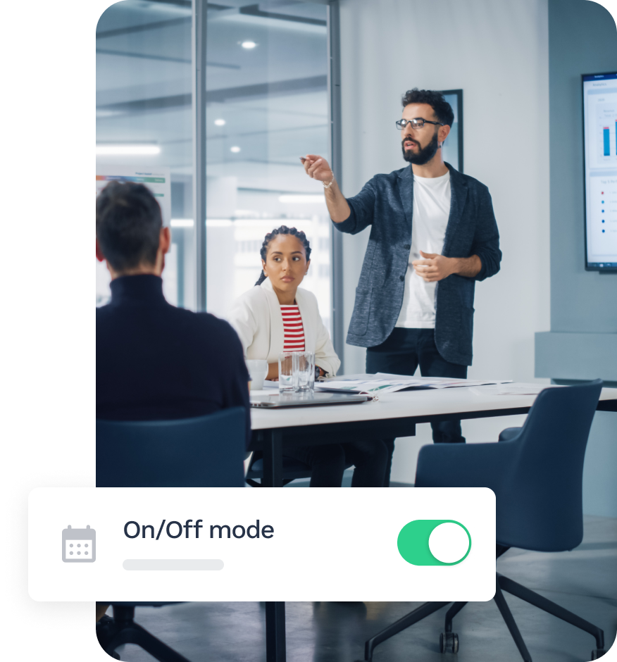 Paramétrez le mode "On" ou "Off"